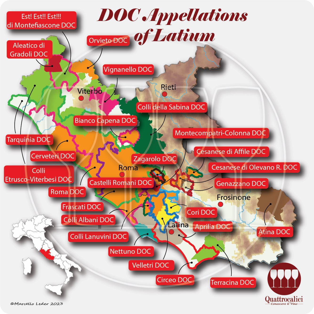 Latium's (Lazio) Appellations of Origin - Quattrocalici